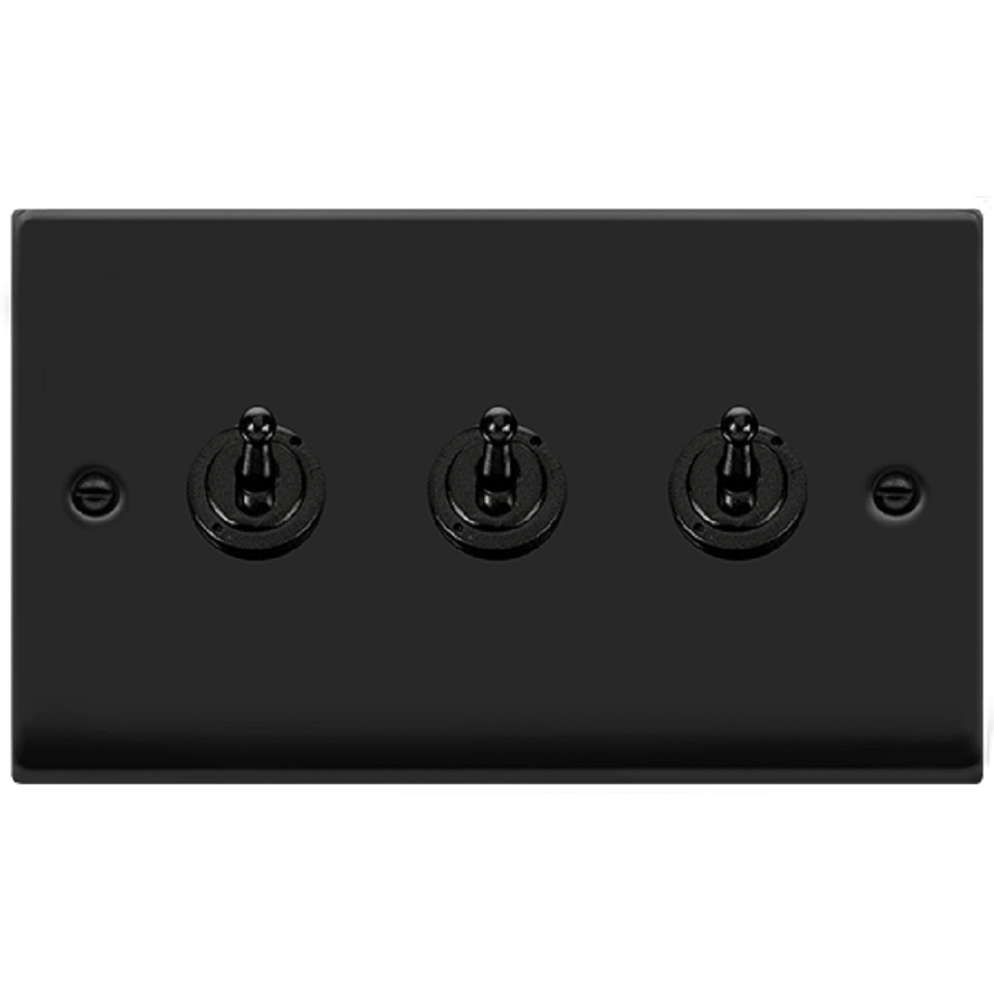 Click Deco Matt Black 3G Toggle Switch VPMB423 | RS Electrical Supplies