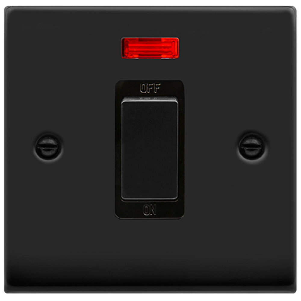 Click Deco Matt Black 45A Cooker Switch with Neon VPMB501BK | RS ...