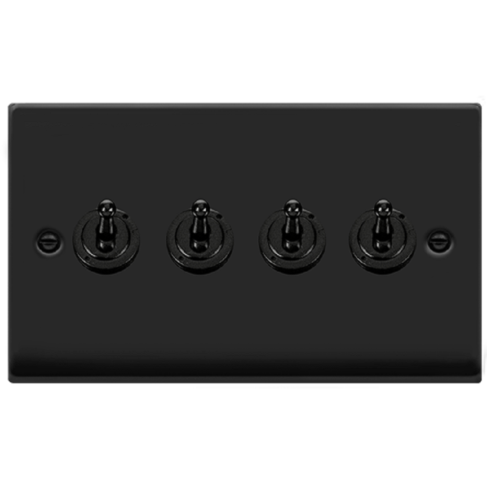 Click Deco Matt Black 4G Toggle Switch VPMB424 | RS Electrical Supplies