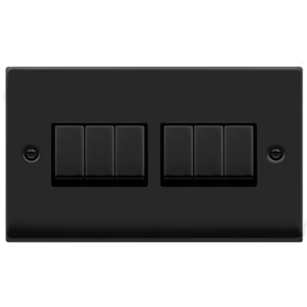 Click Deco Matt Black 6G Light Switch VPMB416BK | RS Electrical Supplies