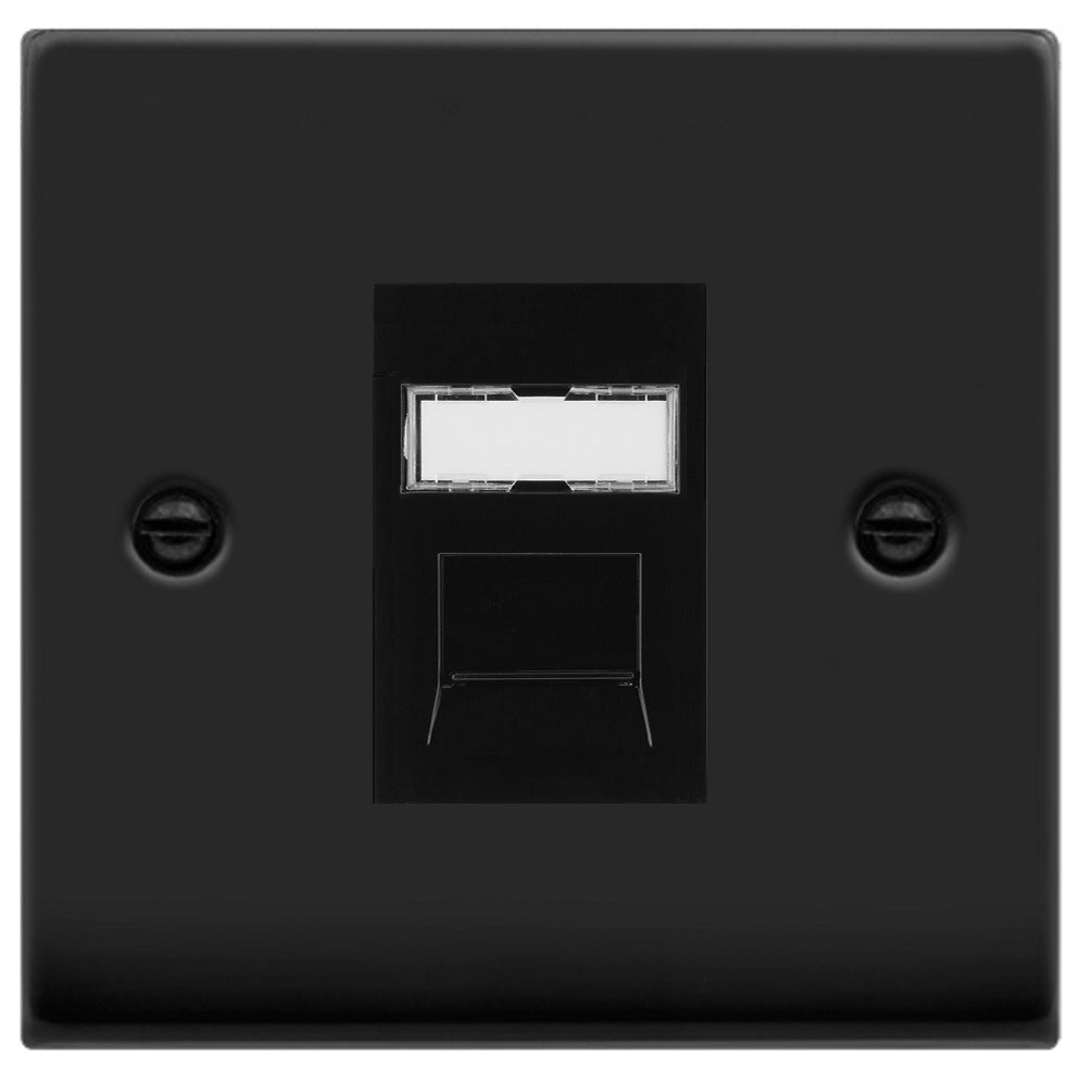 Click Deco Matt Black Cat6 Data Socket VPMBRJ456BK | RS Electrical Supplies