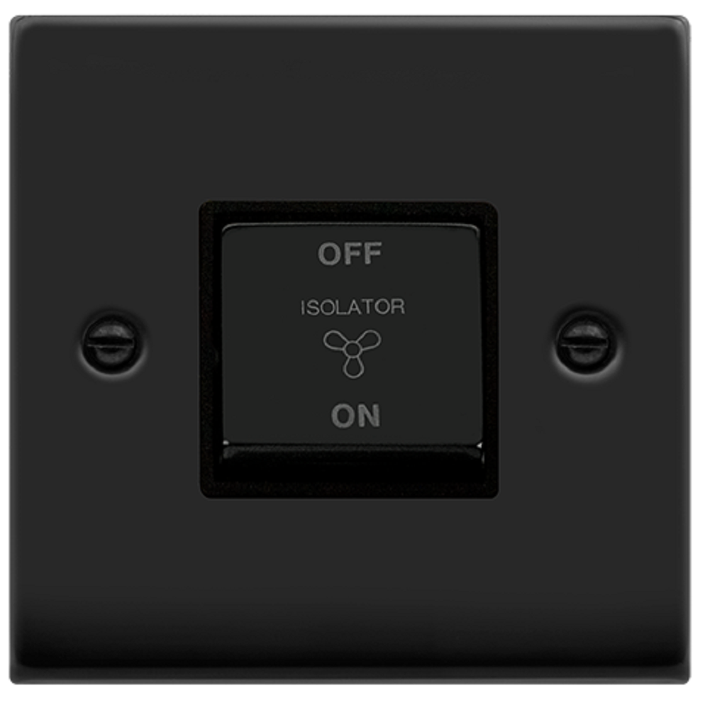 Click Deco Matt Black 10A Fan Isolator Switch VPMB520BK | RS Electrical ...