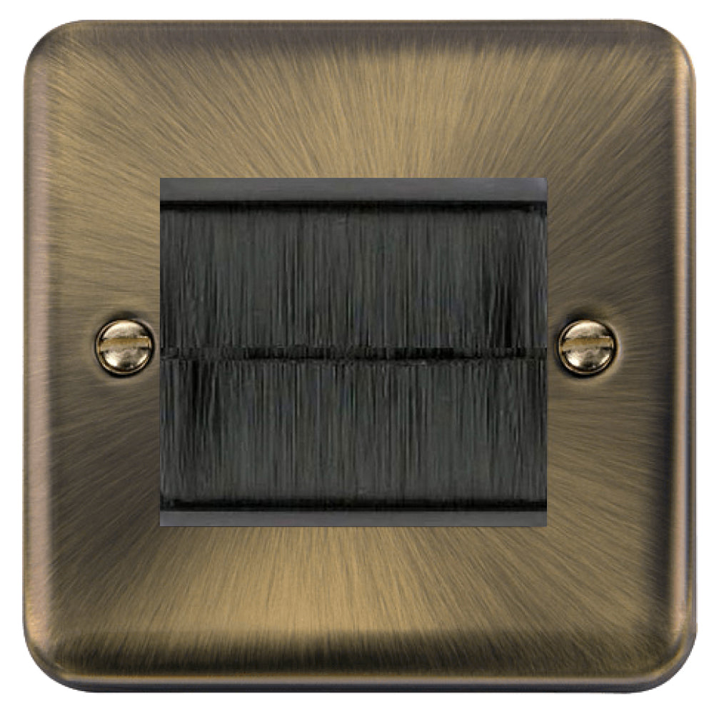 Click Deco Plus Antique Brass 2G Cable Brush Outlet DPABBRUSHBK | RS ...