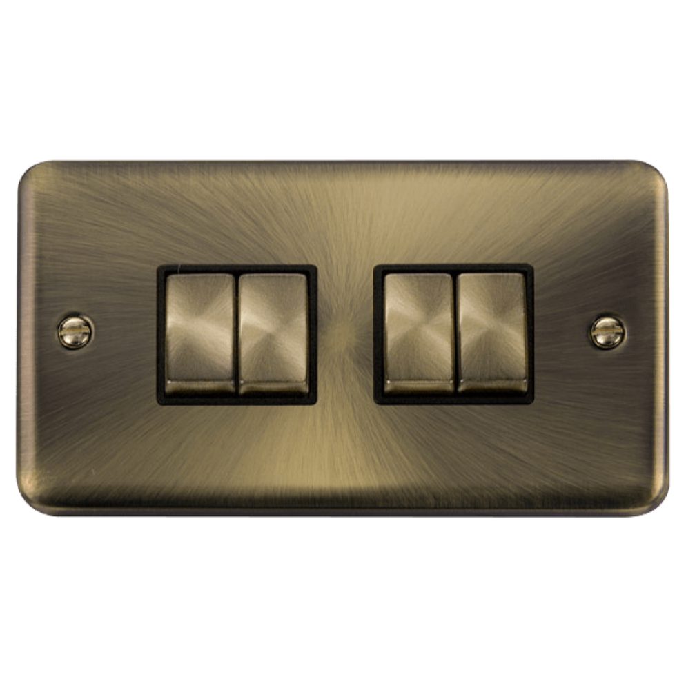 Click Deco Plus Antique Brass 4G Light Switch DPAB414BK | RS Electrical ...