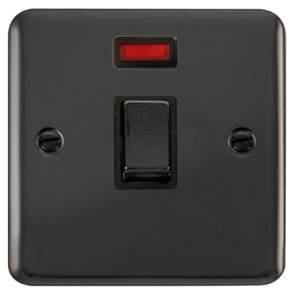 Click Deco Plus Black Nickel 20A Double Pole Switch with Neon DPBN723BK ...