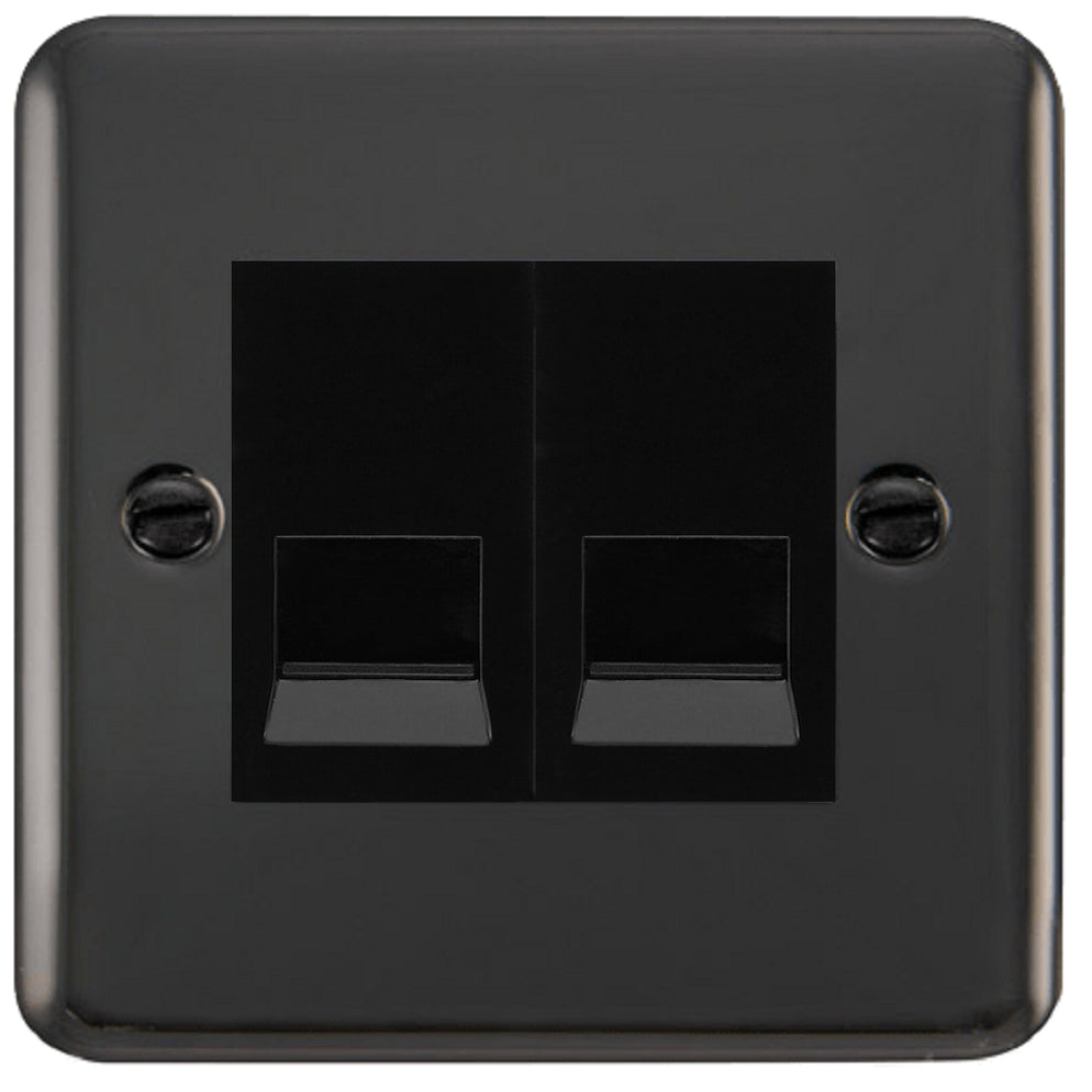 Click Deco Plus Black Nickel Double Slave Telephone Socket DPBN126MBK ...