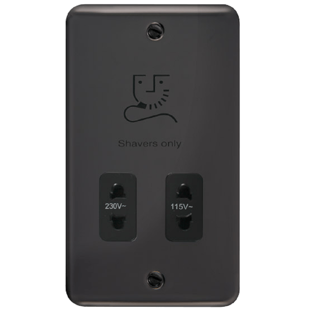 Click Deco Plus Black Nickel Shaver Socket DPBN100BK | RS Electrical ...