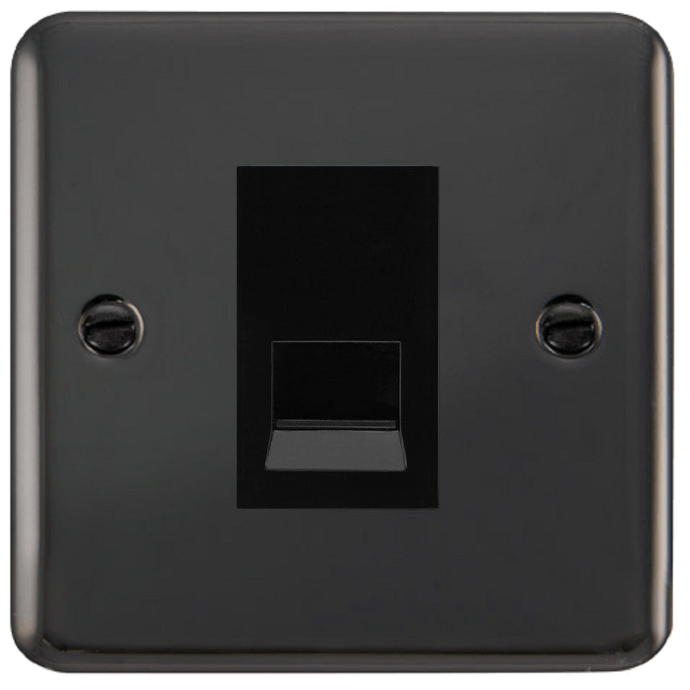 Click Deco Plus Black Nickel Slave Telephone Socket DPBN125MBK | RS ...
