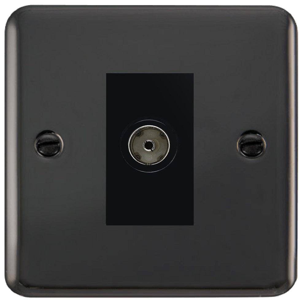 Click Deco Plus Black Nickel TV Socket DPBN065MBK | RS Electrical Supplies
