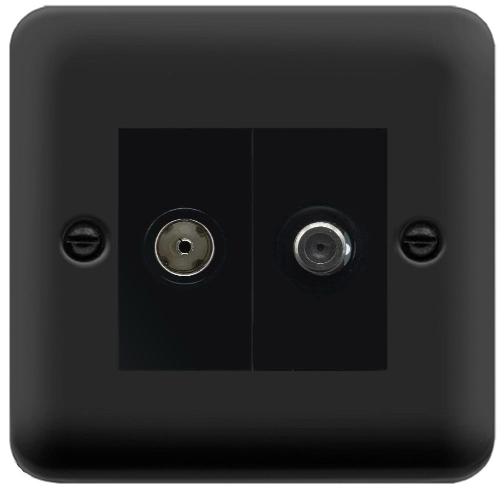 Click Deco Plus Matt Black TV and Satellite Socket DPMB170MBK | RS ...