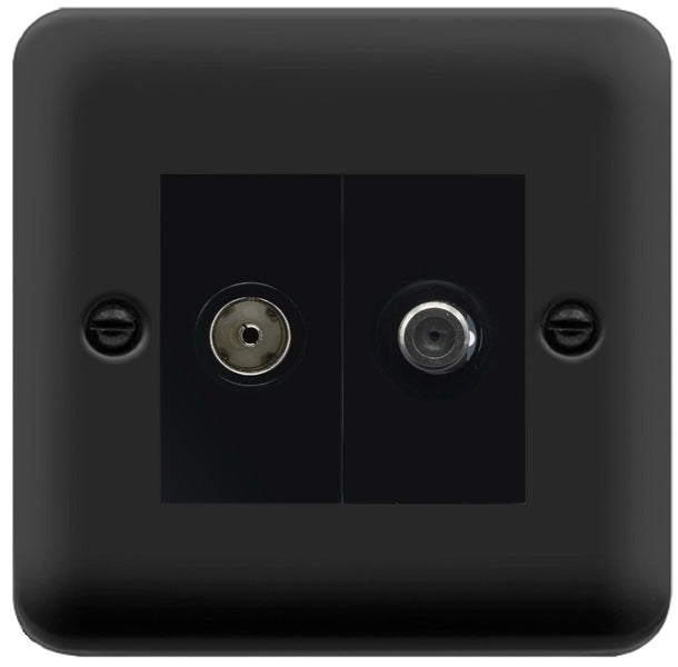 Click Deco Plus Matt Black TV and Satellite Socket DPMB170MBK | RS ...