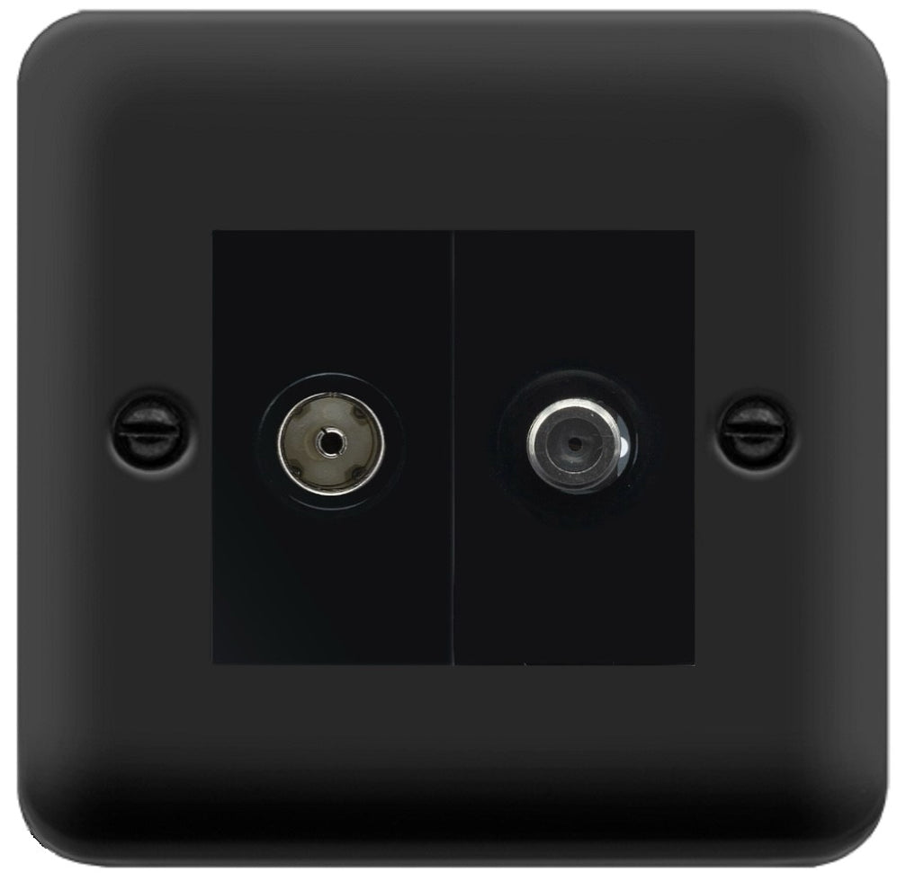 Click Deco Plus Matt Black TV and Satellite Socket DPMB170MBK | RS ...