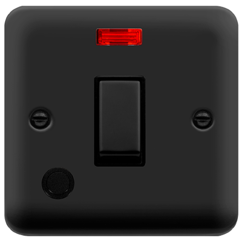Click Deco Plus Matt Black 20A Double Pole Switch with Neon and Flex ...