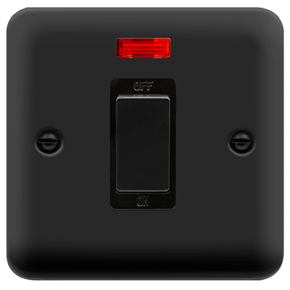 Click Deco Plus Matt Black 45A Cooker Switch with Neon DPMB501BK | RS ...