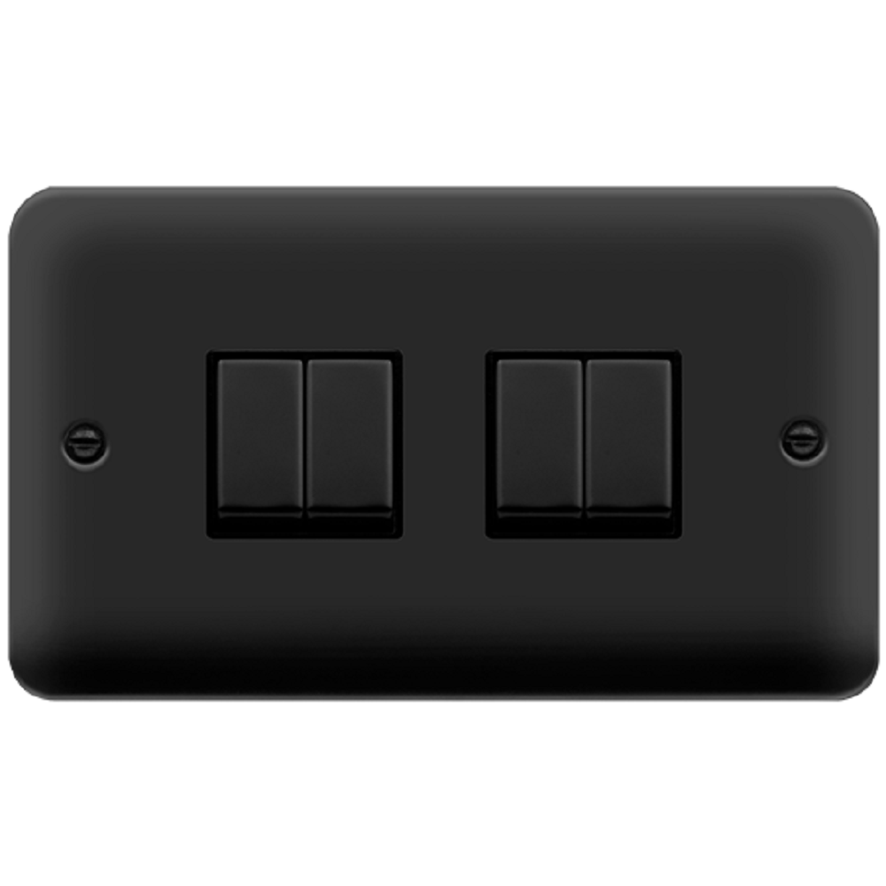 Click Deco Plus Matt Black 4G Light Switch DPMB414BK | RS Electrical ...