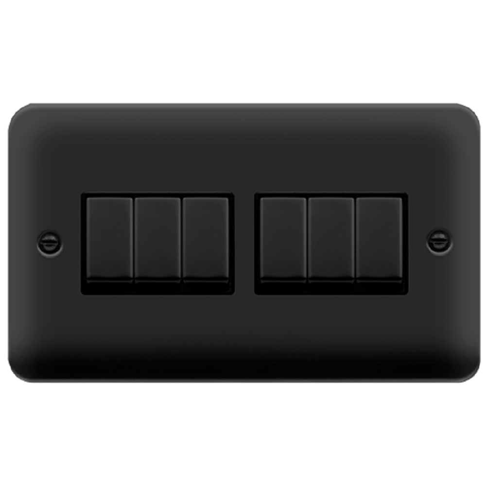 Click Deco Plus Matt Black 6G Light Switch DPMB416BK | RS Electrical ...