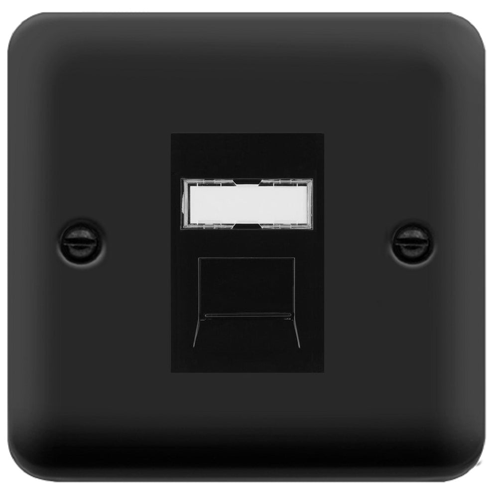 Click Deco Plus Matt Black Cat5e Data Socket DPMBRJ45BK | RS Electrical ...