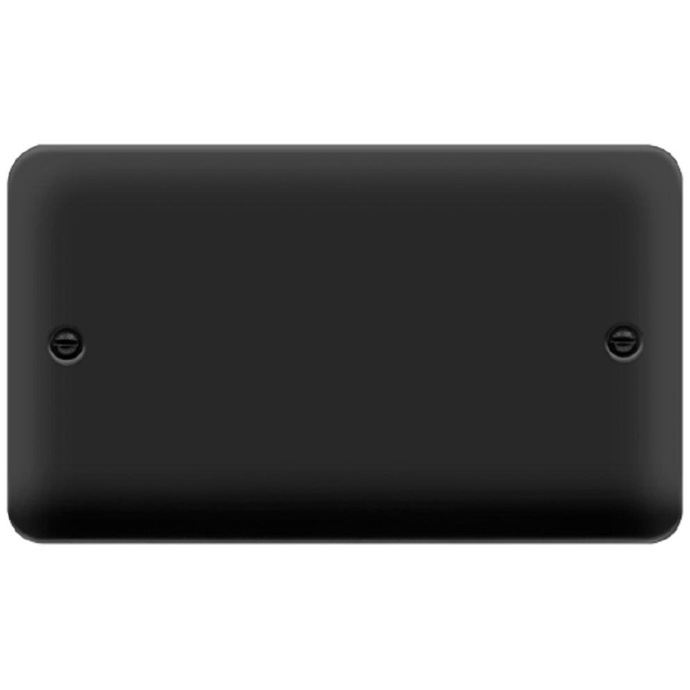 Click Deco Plus Matt Black Double Blank Plate DPMB061 | RS Electrical ...