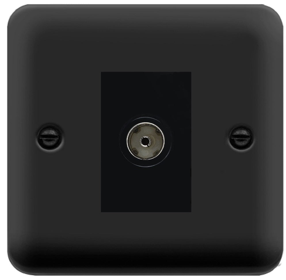 Click Deco Plus Matt Black Isolated TV Socket DPMB158MBK | RS ...