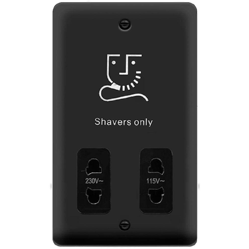 Click Deco Plus Matt Black Shaver Socket DPMB100BK | RS Electrical Supplies