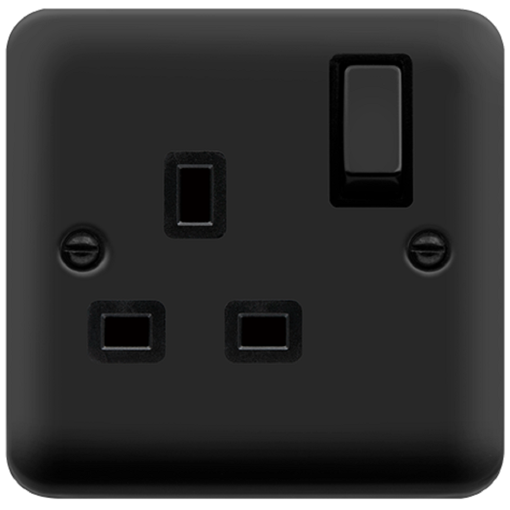 Click Deco Plus Matt Black 13A Single Socket DPMB535BK | RS Electrical ...
