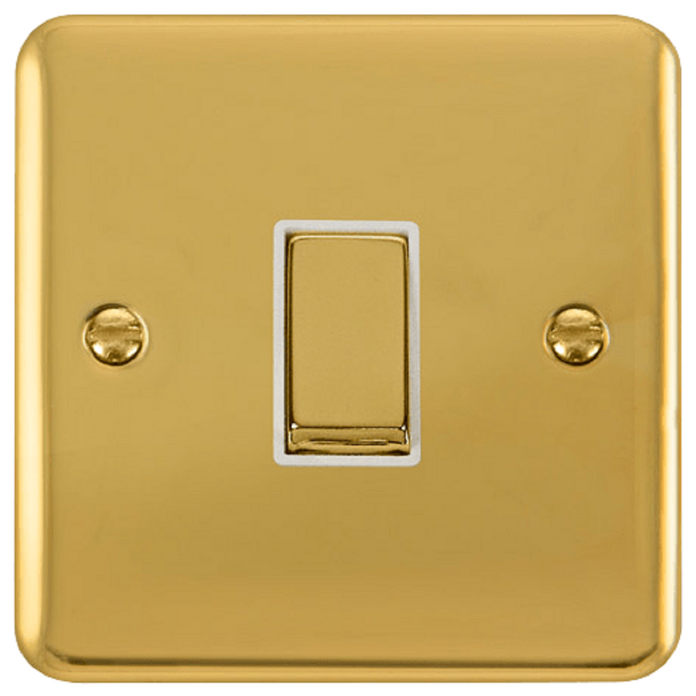 Click Deco Plus Polished Brass 1G Light Switch DPBR411WH | RS ...