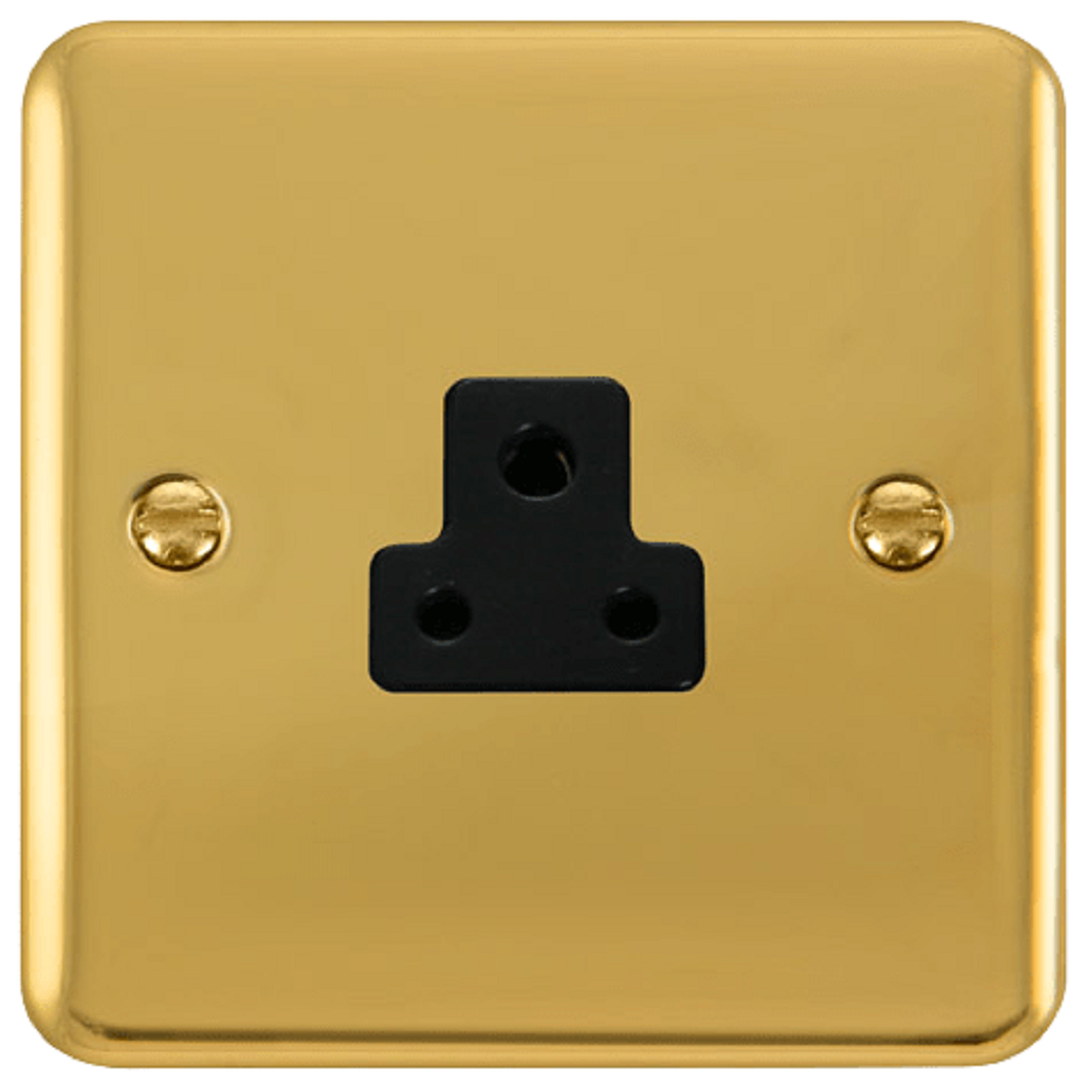 Click Deco Plus Polished Brass 2A Unswitched Socket DPBR039BK | RS ...