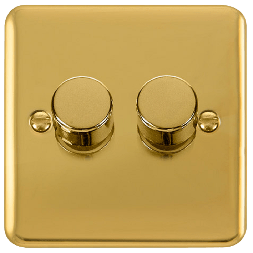 Click Deco Plus Polished Brass 2G LED Dimmer Switch DPBR162 | RS ...