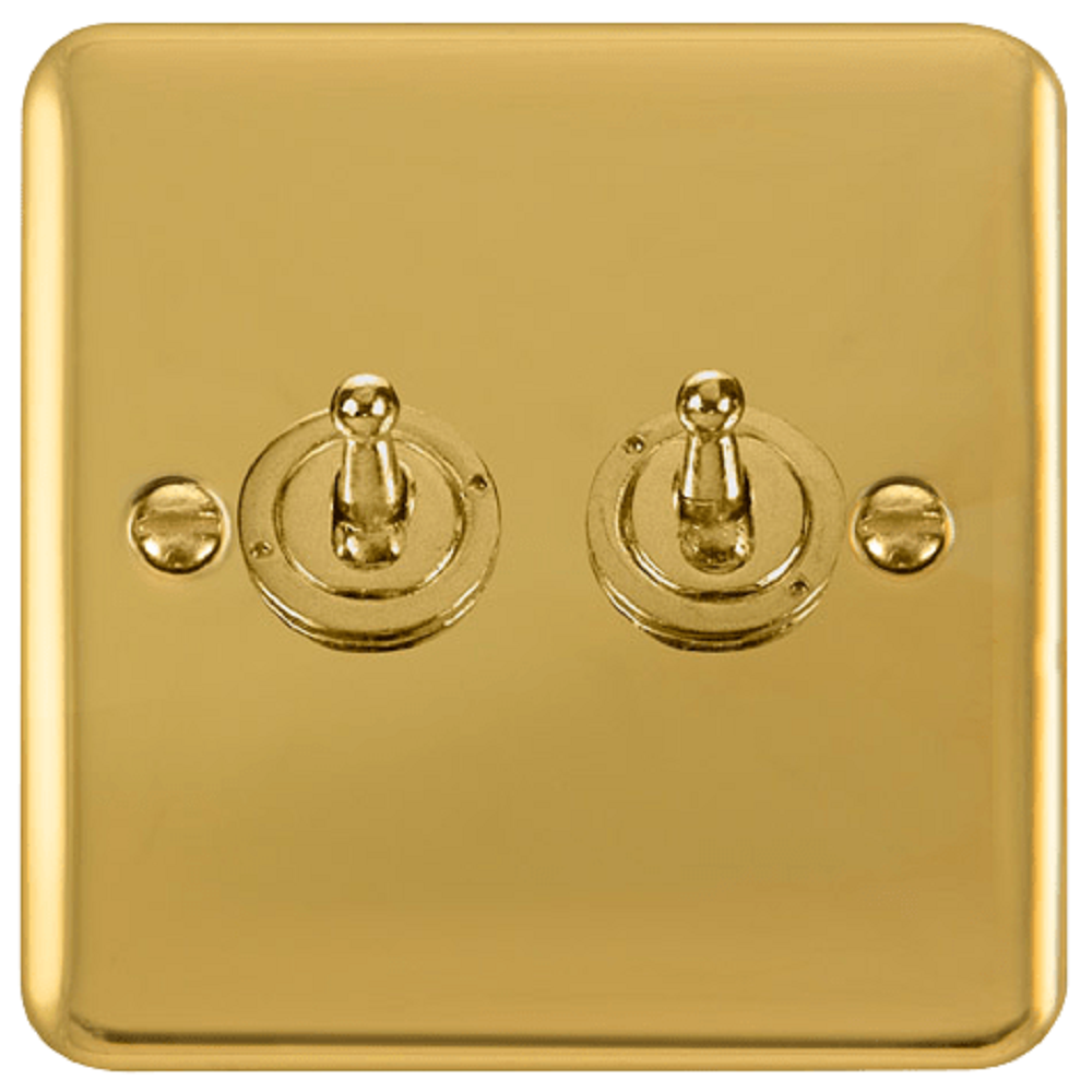 Click Deco Plus Polished Brass 2G Toggle Switch DPBR422 | RS Electrical ...