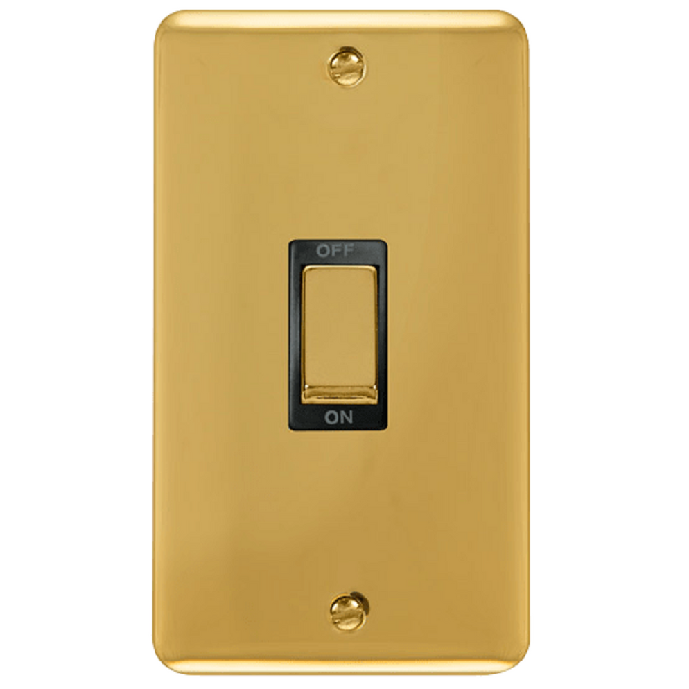 Click Deco Plus Polished Brass 45A Cooker Switch DPBR502BK | RS ...