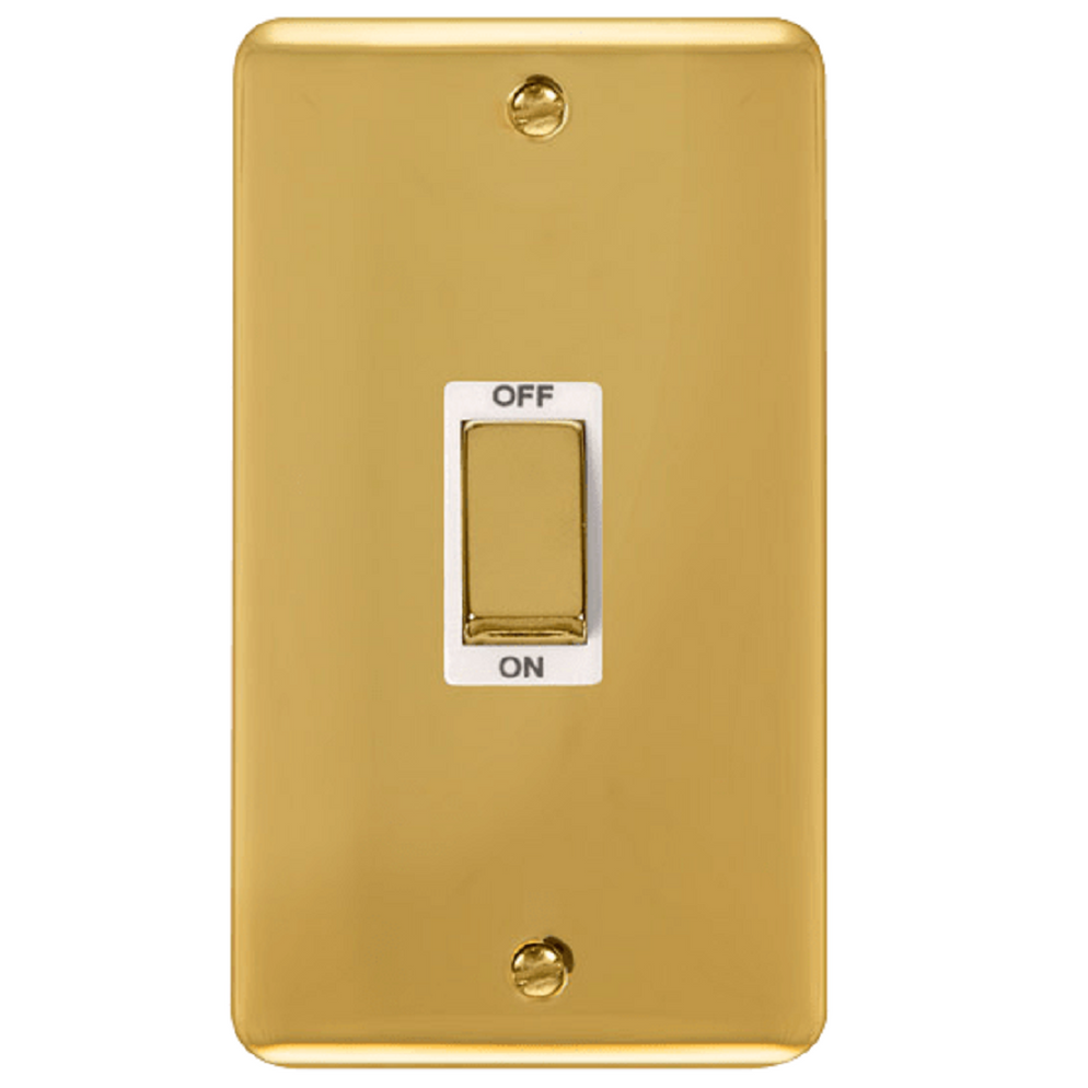 Click Deco Plus Polished Brass 45A Cooker Switch DPBR502WH | RS ...