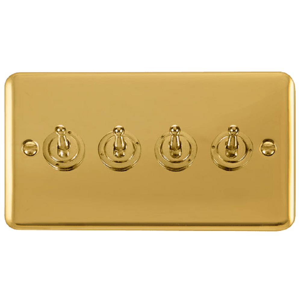 Click Deco Plus Polished Brass 4G Toggle Switch DPBR424 | RS Electrical ...