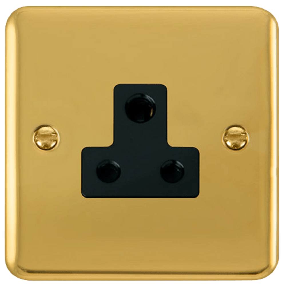 Click Deco Plus Polished Brass 5A Unswitched Socket DPBR038BK | RS ...