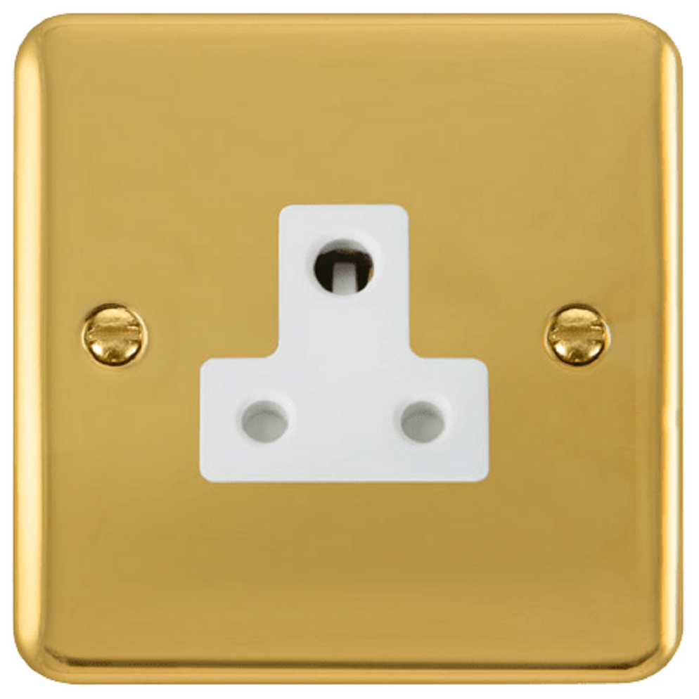 Click Deco Plus Polished Brass 5A Unswitched Socket DPBR038WH | RS ...