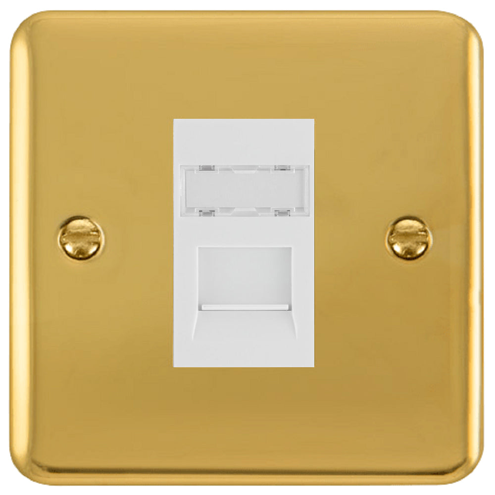 Click Deco Plus Polished Brass Cat6 Data Socket DPBRRJ456WH | RS ...