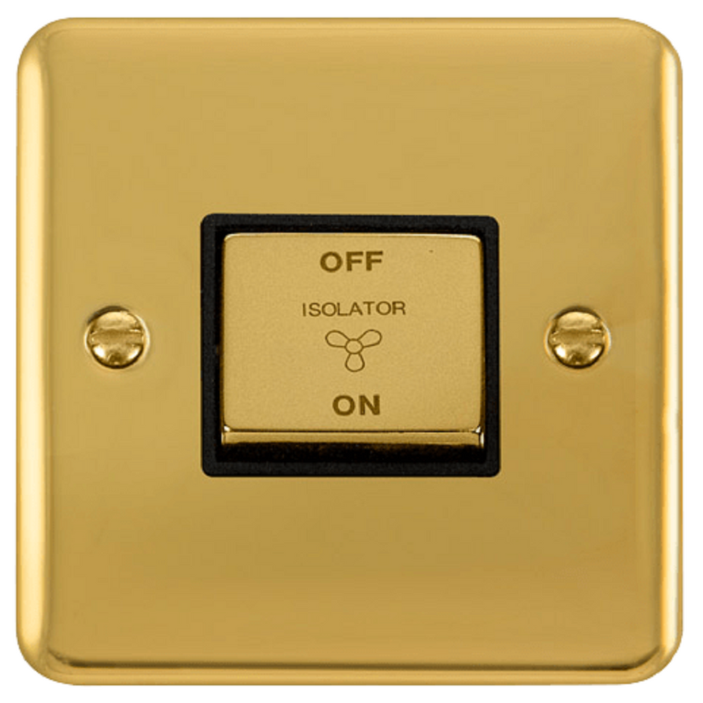 Click Deco Plus Polished Brass 10A Fan Isolator Switch DPBR520BK | RS ...