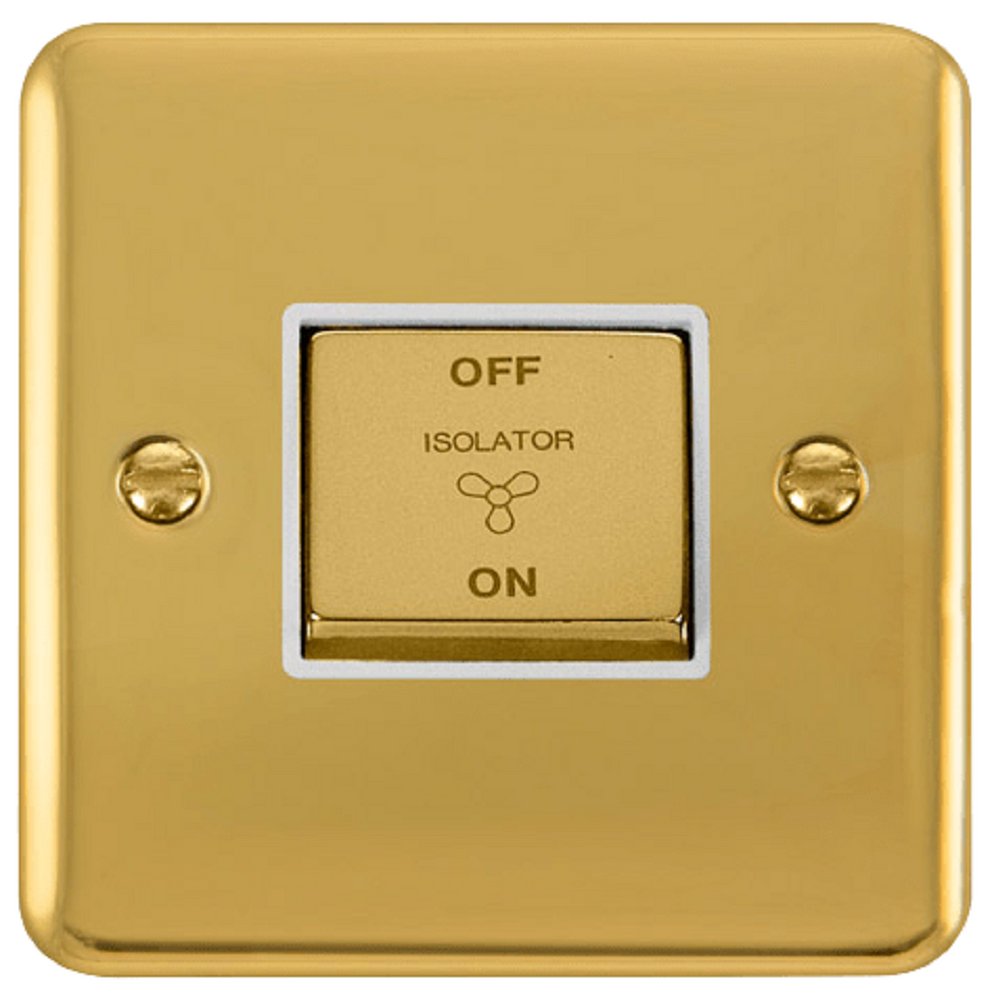Click Deco Plus Polished Brass 10A Fan Isolator Switch DPBR520WH | RS ...