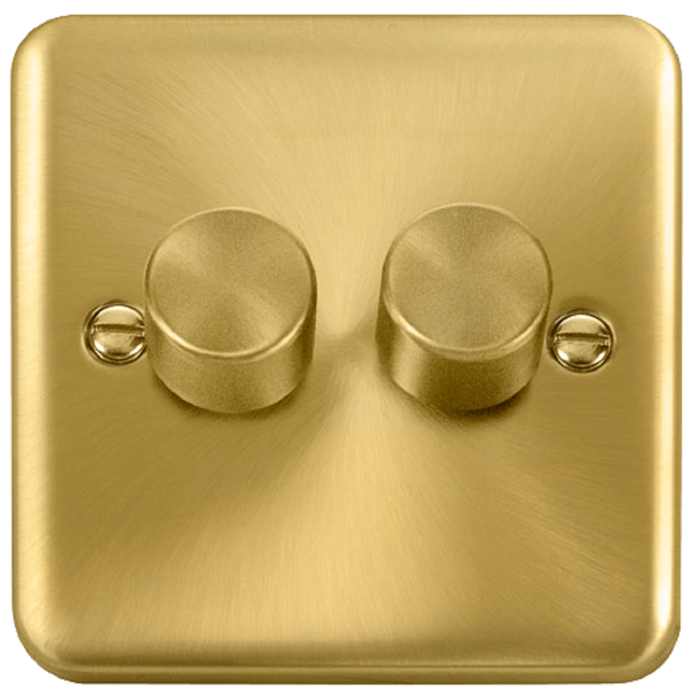 Click Deco Plus Satin Brass 2G LED Dimmer Switch DPSB162 | RS ...
