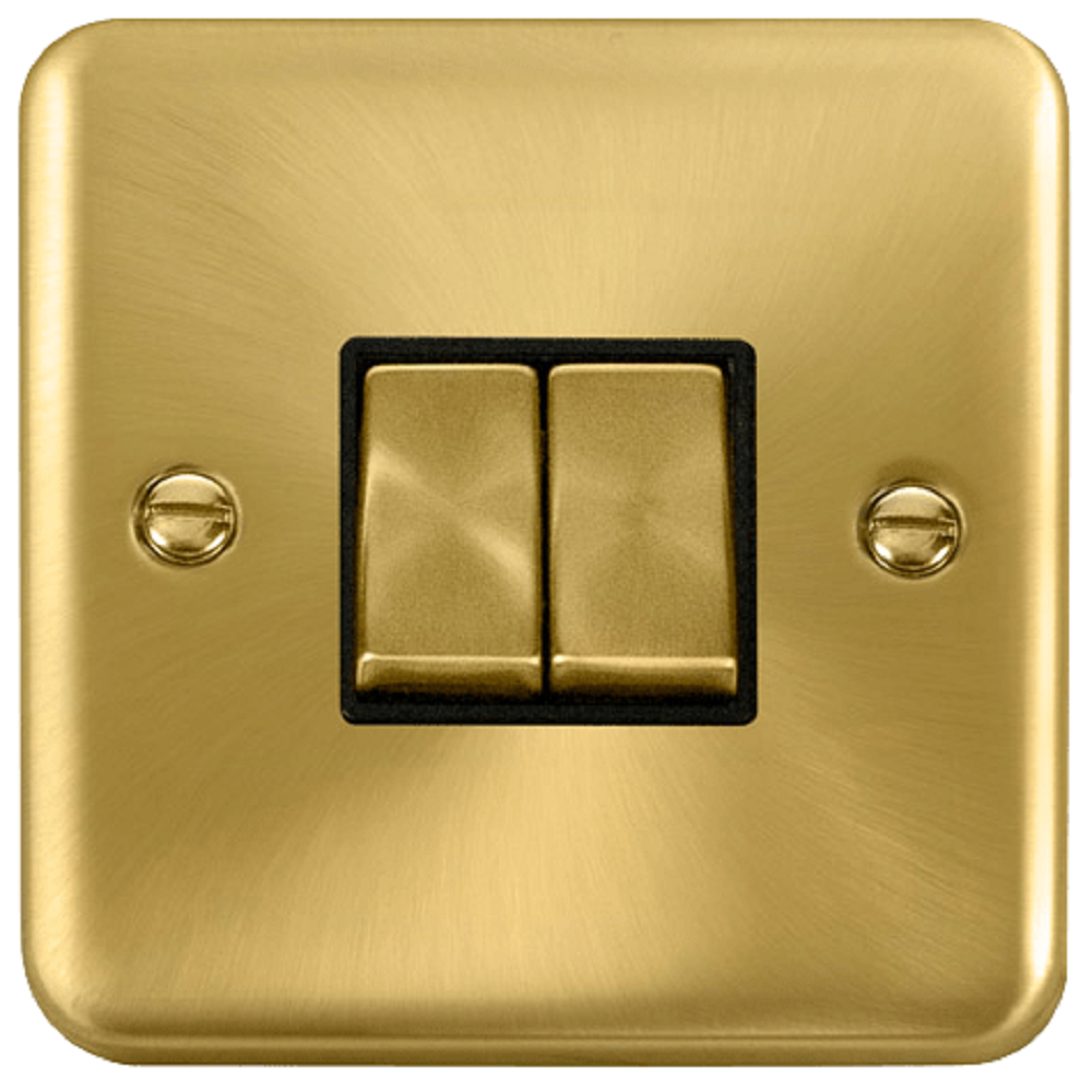 Click Deco Plus Satin Brass 2G Light Switch DPSB412BK | RS Electrical ...