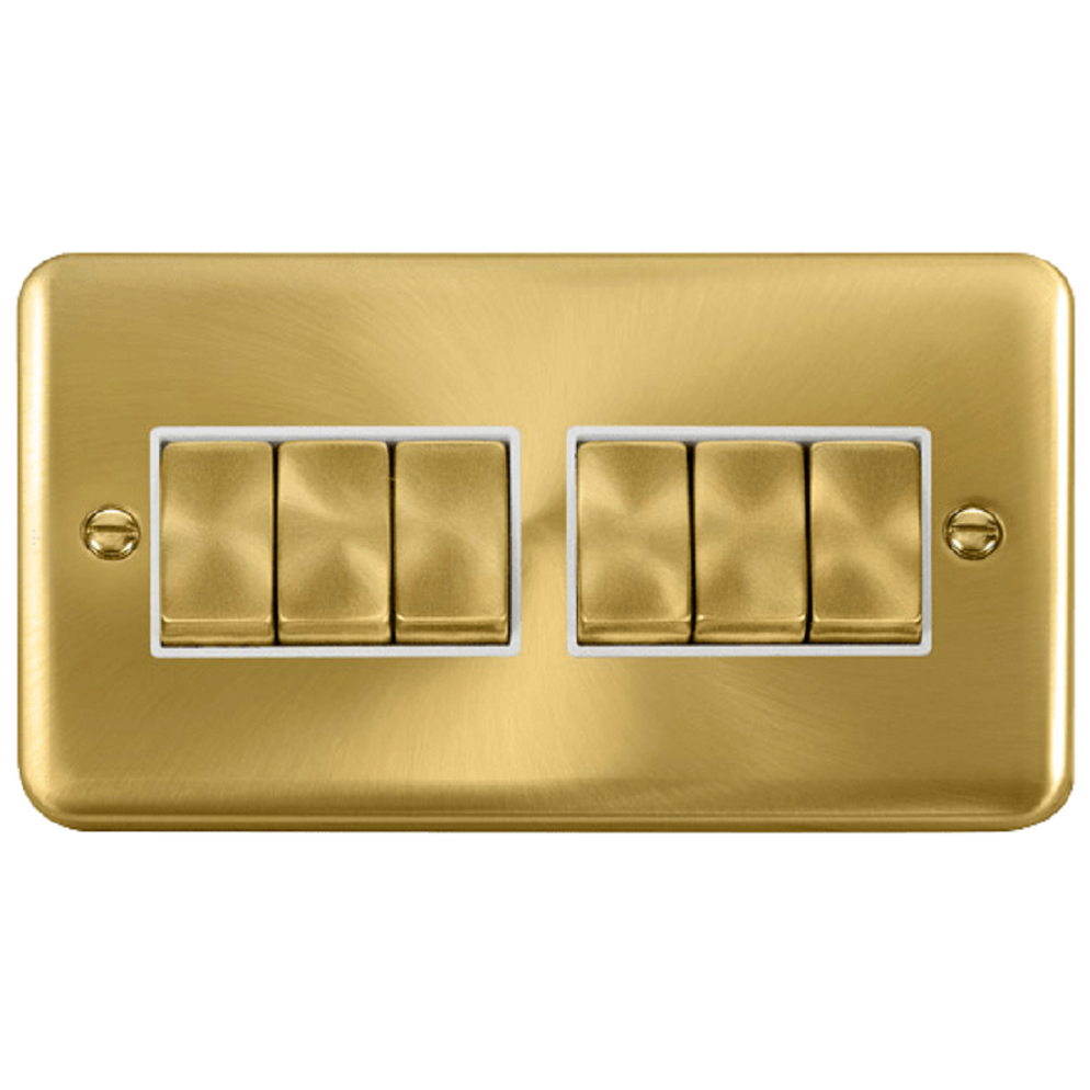 Click Deco Plus Satin Brass 6G Light Switch DPSB416WH | RS Electrical ...