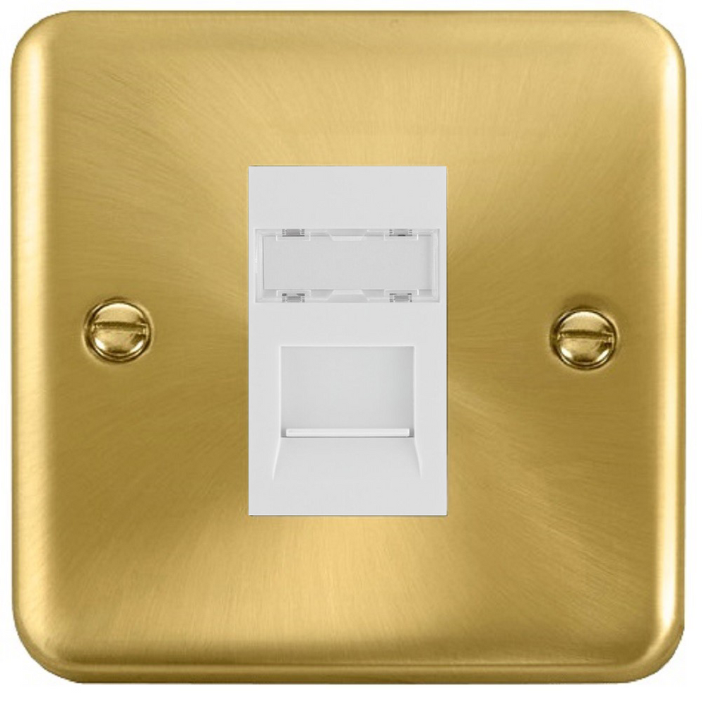 Click Deco Plus Satin Brass Cat6 Data Socket DPSBRJ456WH | RS ...