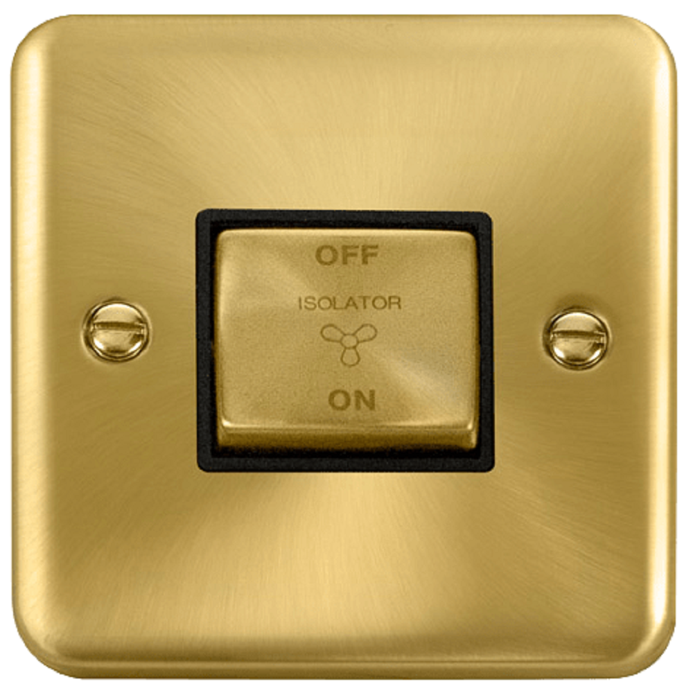 Click Deco Plus Satin Brass 10A Fan Isolator Switch DPSB520BK | RS ...