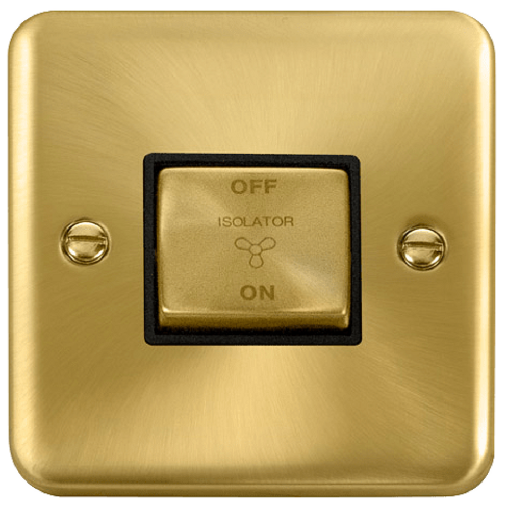 Click Deco Plus Satin Brass 10A Fan Isolator Switch DPSB520BK | RS ...
