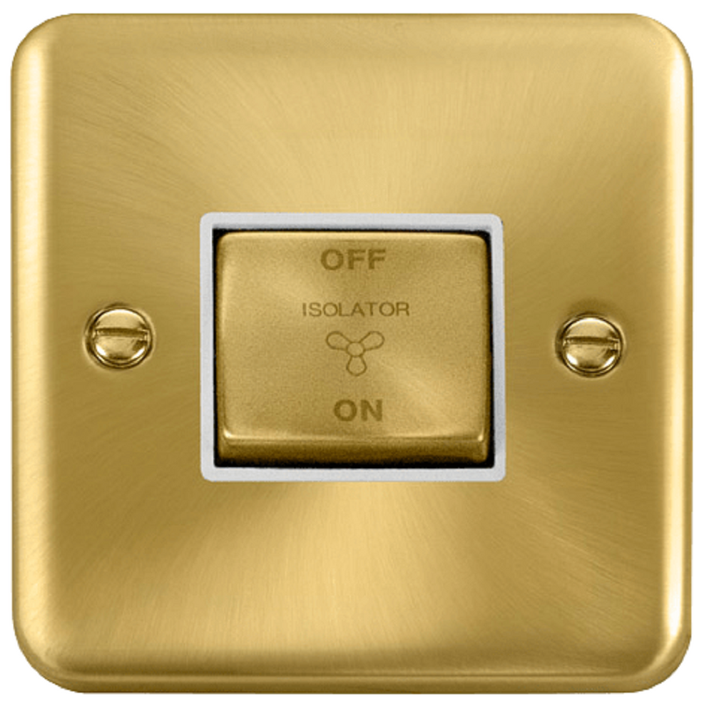 Click Deco Plus Satin Brass 10A Fan Isolator Switch DPSB520WH | RS ...