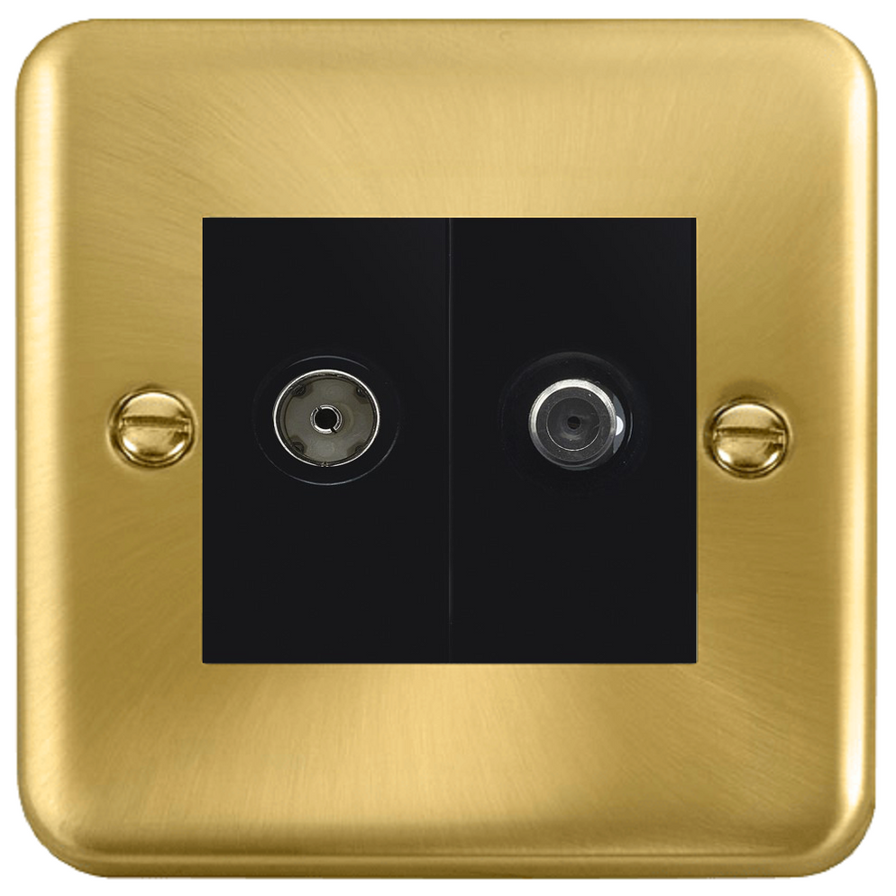 Click Deco Plus Satin Brass TV and Satellite Socket DPSB157MBK | RS ...