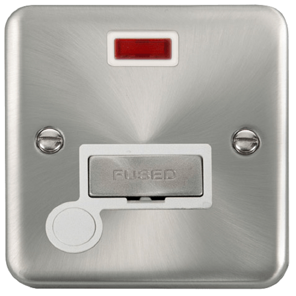 Click Deco Plus Satin Chrome 13A Fused Connection Unit with Neon and ...