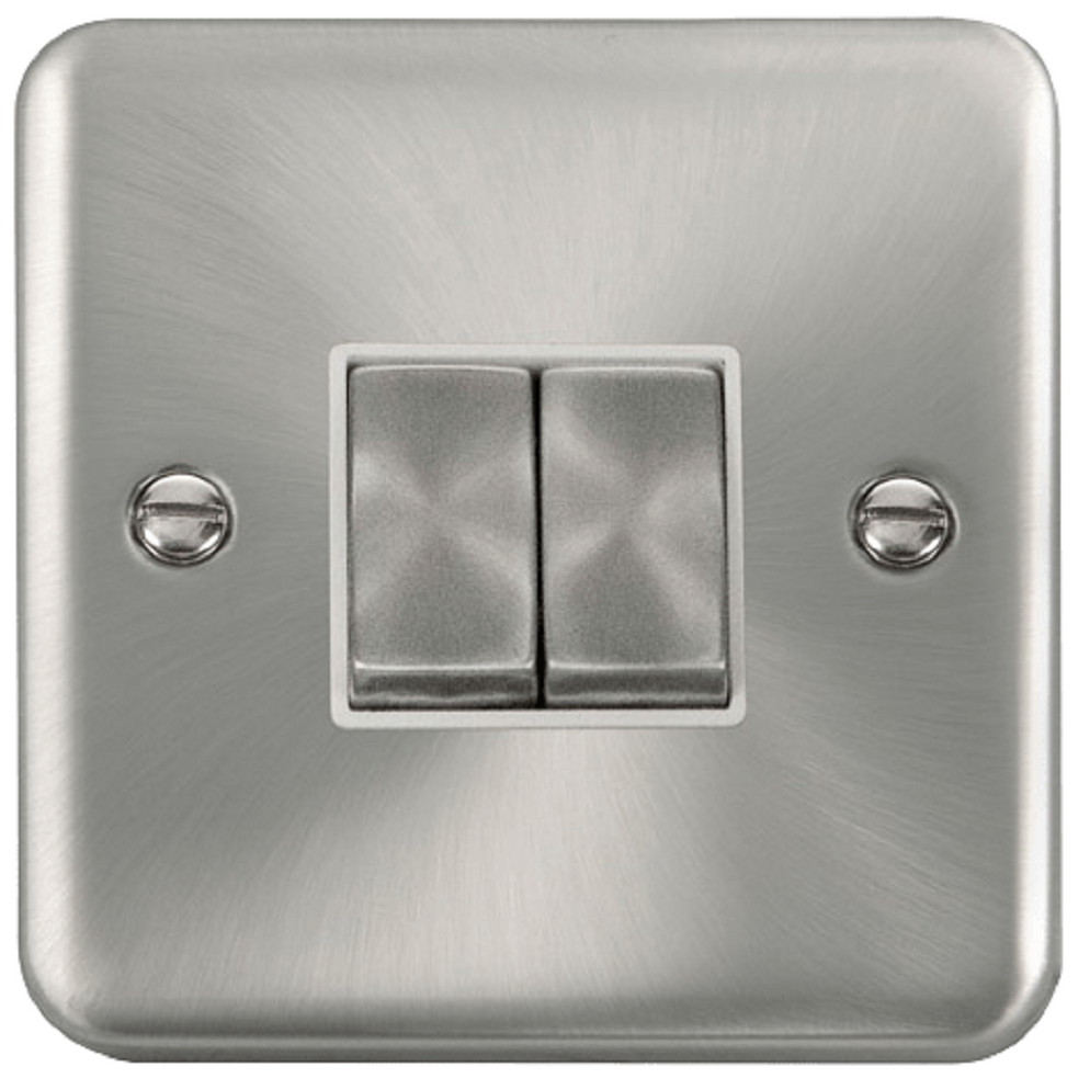 Click Deco Plus Satin Chrome 2G Light Switch DPSC412WH | RS Electrical ...