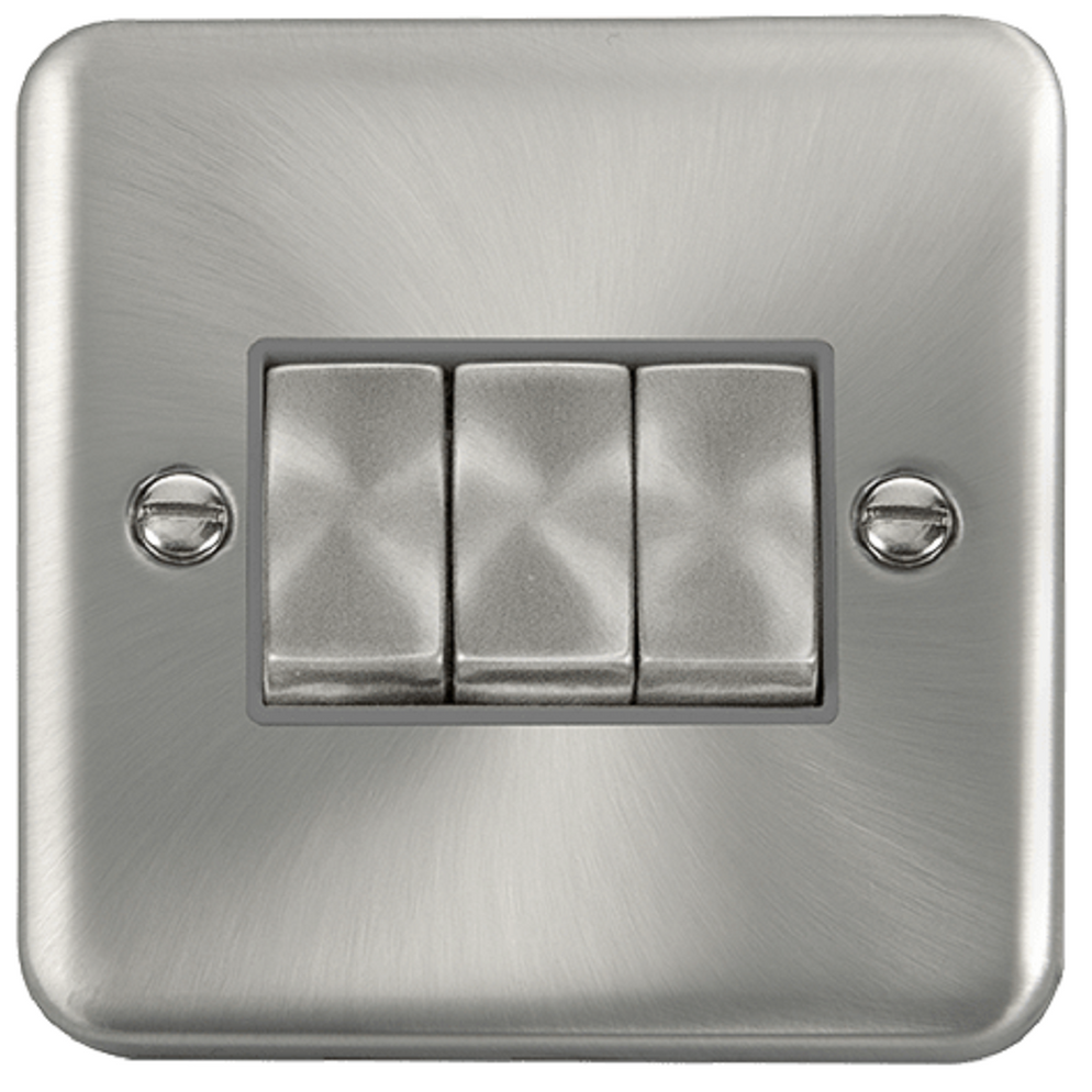 Click Deco Plus Satin Chrome 3G Light Switch DPSC413GY | RS Electrical ...