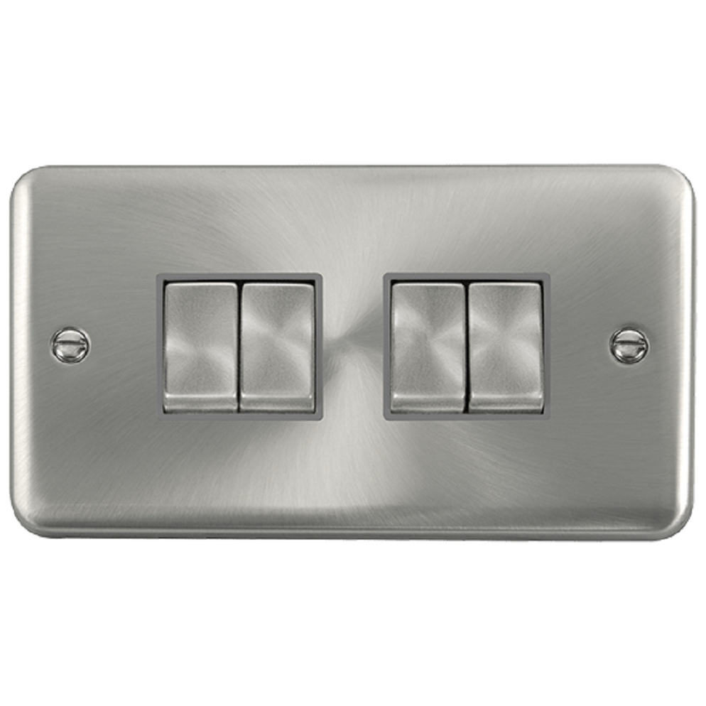 Click Deco Plus Satin Chrome 4G Light Switch DPSC414GY | RS Electrical ...