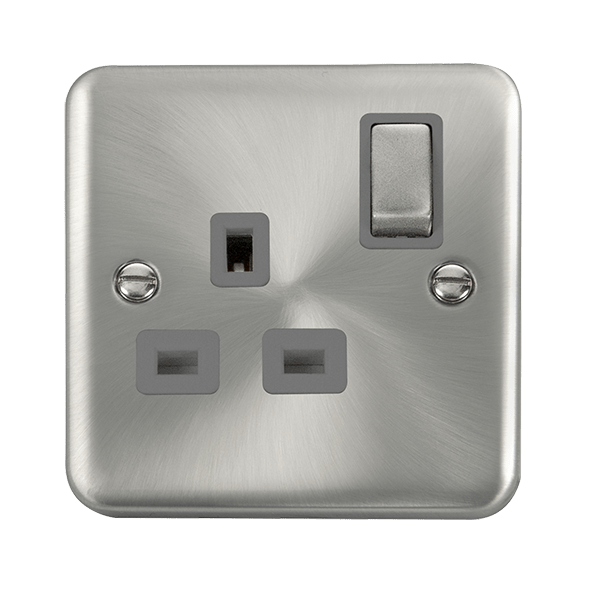 Click Deco Plus Satin Chrome 13A Single Socket DPSC535GY | RS ...